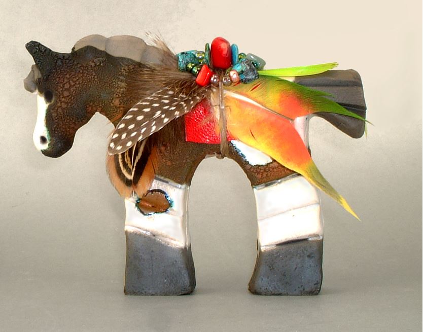 Hand-sculpted Raku Horses | Crain Art Studio | MyAmericanCrafts – My ...