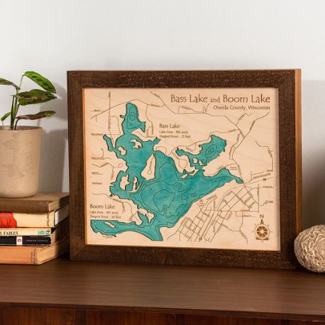 Custom 11" x 14" Wood Lake Map | Lake Art | MyAmericanCrafts – My ...