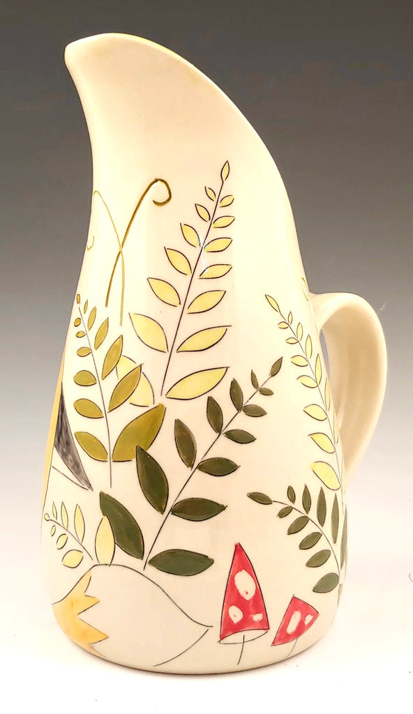 Large Foxes & Ferns Pitcher | Meghan Bernard Pottery | MyAmericanCrafts ...