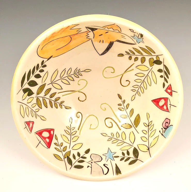 Small Foxes & Ferns Bowl | Meghan Bernard Pottery | MyAmericanCrafts ...