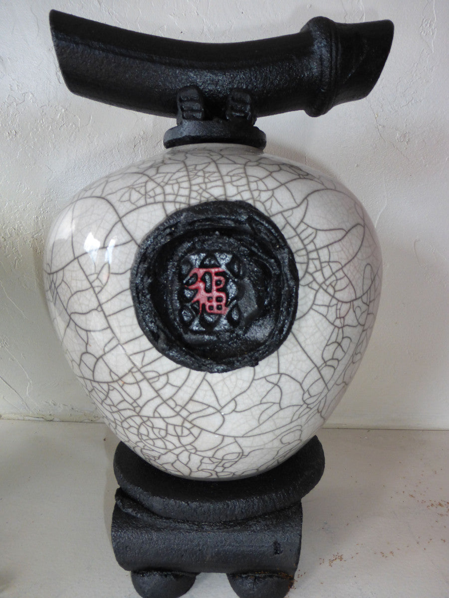 Wish Keeper White Crackle | Matthew Lovein Raku | MyAmericanCrafts – My ...