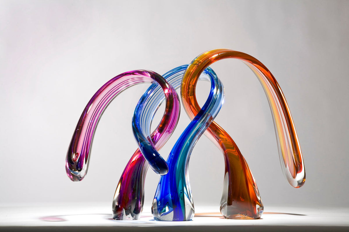 Triple Embrace Glass Sculpture | Infinity Art Glass | MyAmericanCrafts ...
